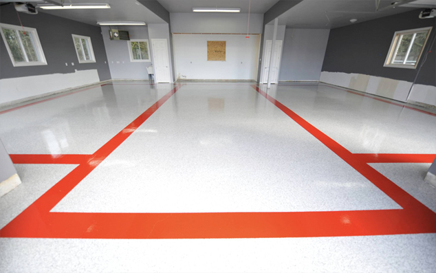 Red-Lined Garage Floor - Specialty Coatings